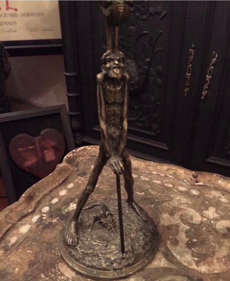 Candlestick Holder French Antique 1800s Bronze Devil Figurine ...
