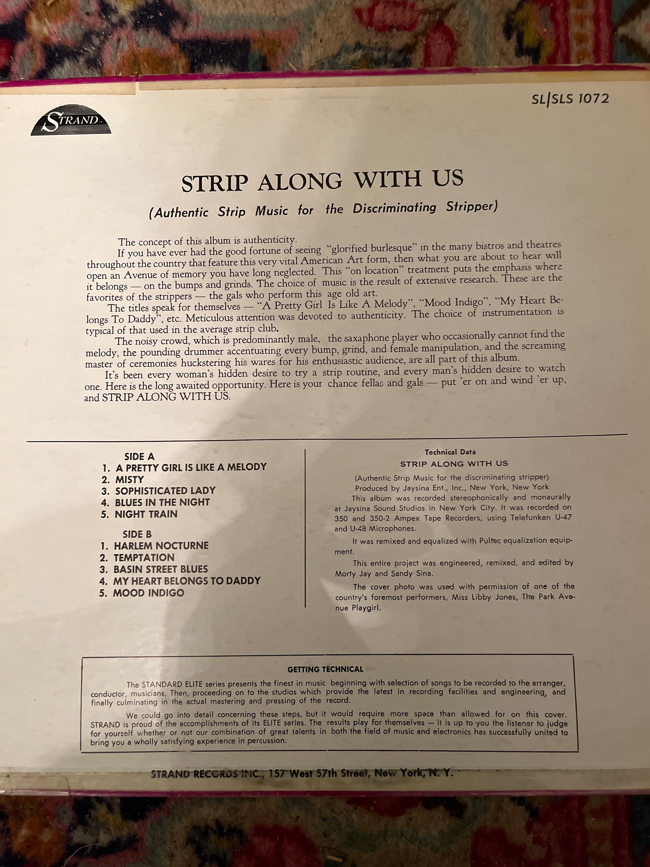 Cheesecake Records Vinyl Records Vintage 1960s Strip Along With Us ...