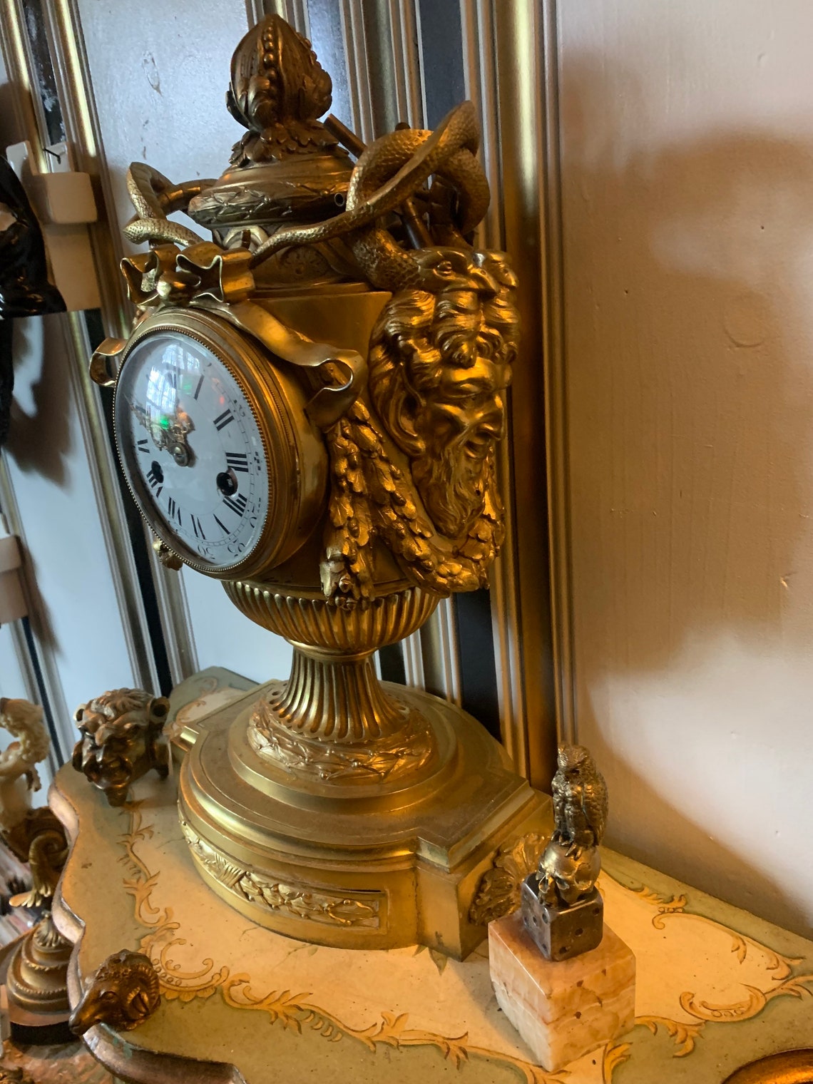 French Antique Clock 19th Century Gilded Gold Bronze Clock | Etsy