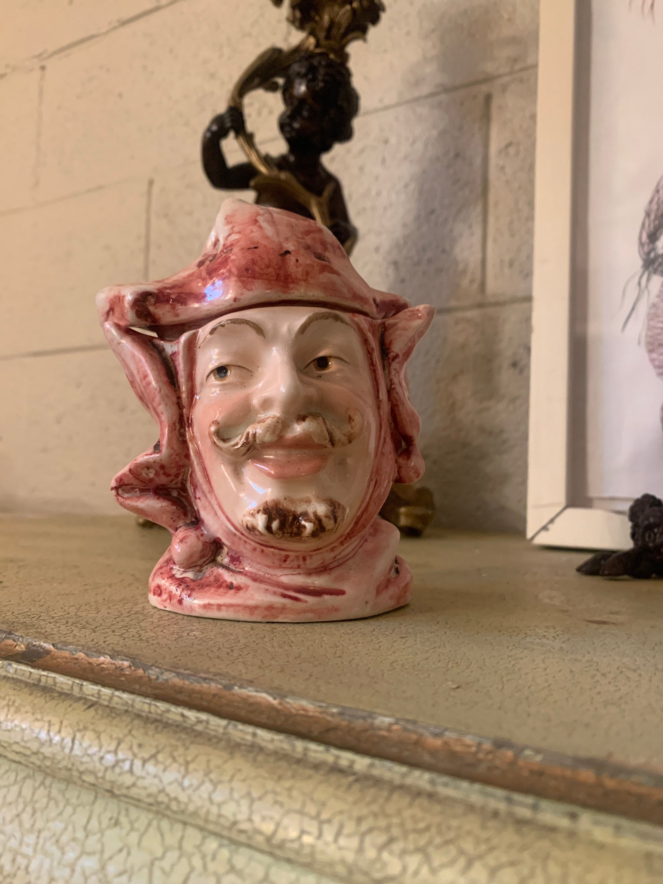 Antique Red Jester Ceramic Tobacco Jar 1800s Fine Art Ceramic - Etsy