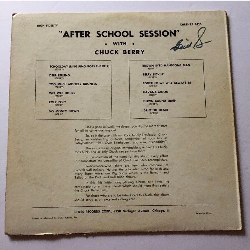Chuck Berry After School Record Session Vintage 1957 Mono Chess 1426 ...