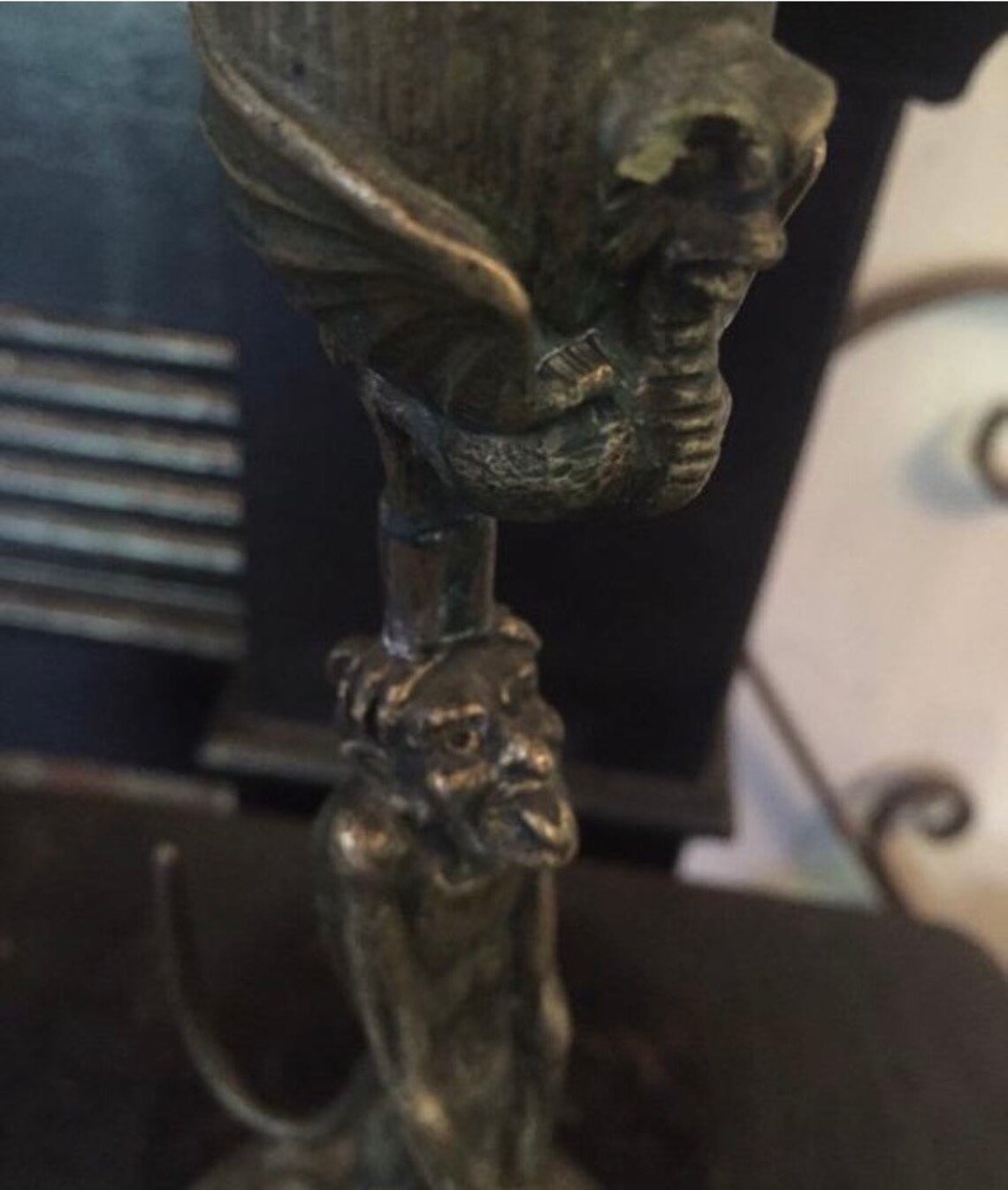 Candlestick Holder French Antique 1800s Bronze Devil Figurine ...