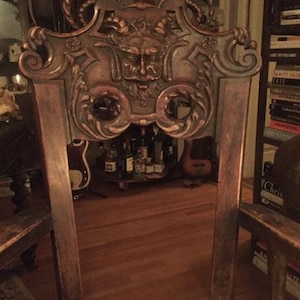 Devil Desk Chair French Antique Circa 1820-1850 Carved Wood Devil ...