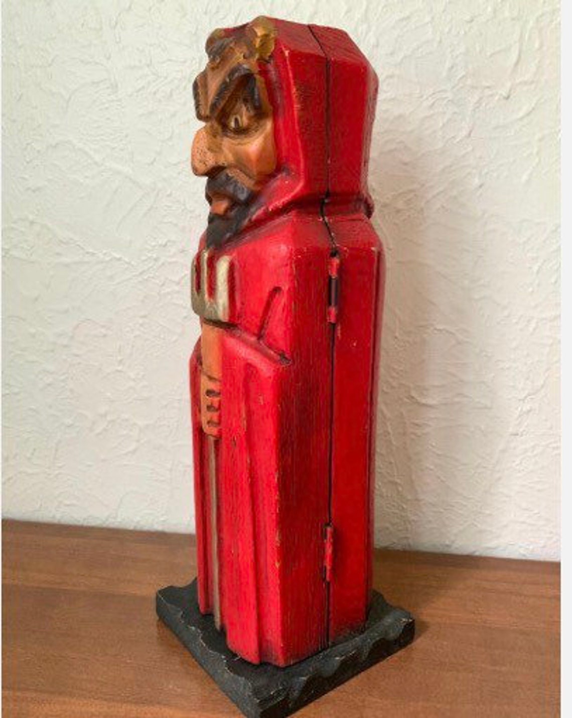 Devil Vintage Red Carved Wood Bottle Holder Satanic Barware | Etsy