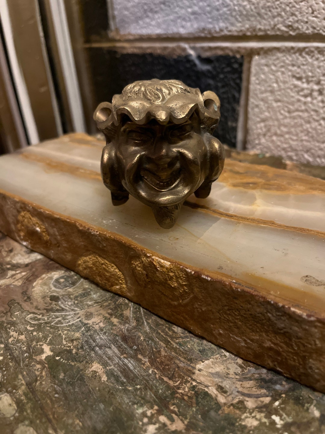 French Antique Figural Devil Bronze/brass Devil Inkwell 1800s Desk 19th ...