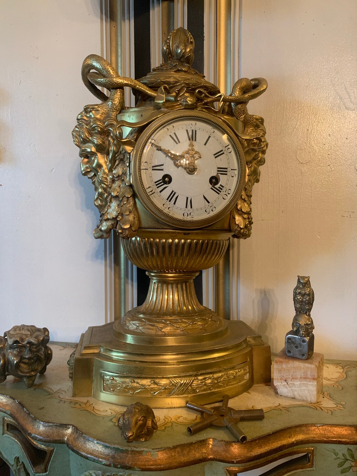 French Antique Clock 19th Century Gilded Gold Bronze Clock | Etsy