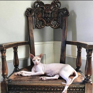 Devil Desk Chair French Antique Circa 1820-1850 Carved Wood Devil ...