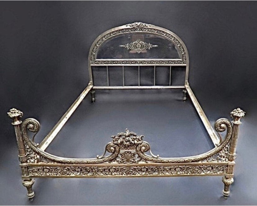 French Antique Circa 1915-1929 Bed Frame 100% Silver Over | Etsy