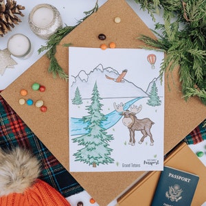 Grand Teton National Park Coloring Page - Etsy