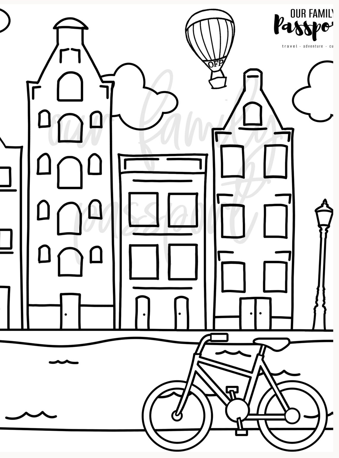 Amsterdam Coloring Activity Learning Page Printable and Digital - Etsy