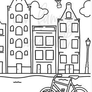 Amsterdam Coloring Activity Learning Page Printable and Digital - Etsy