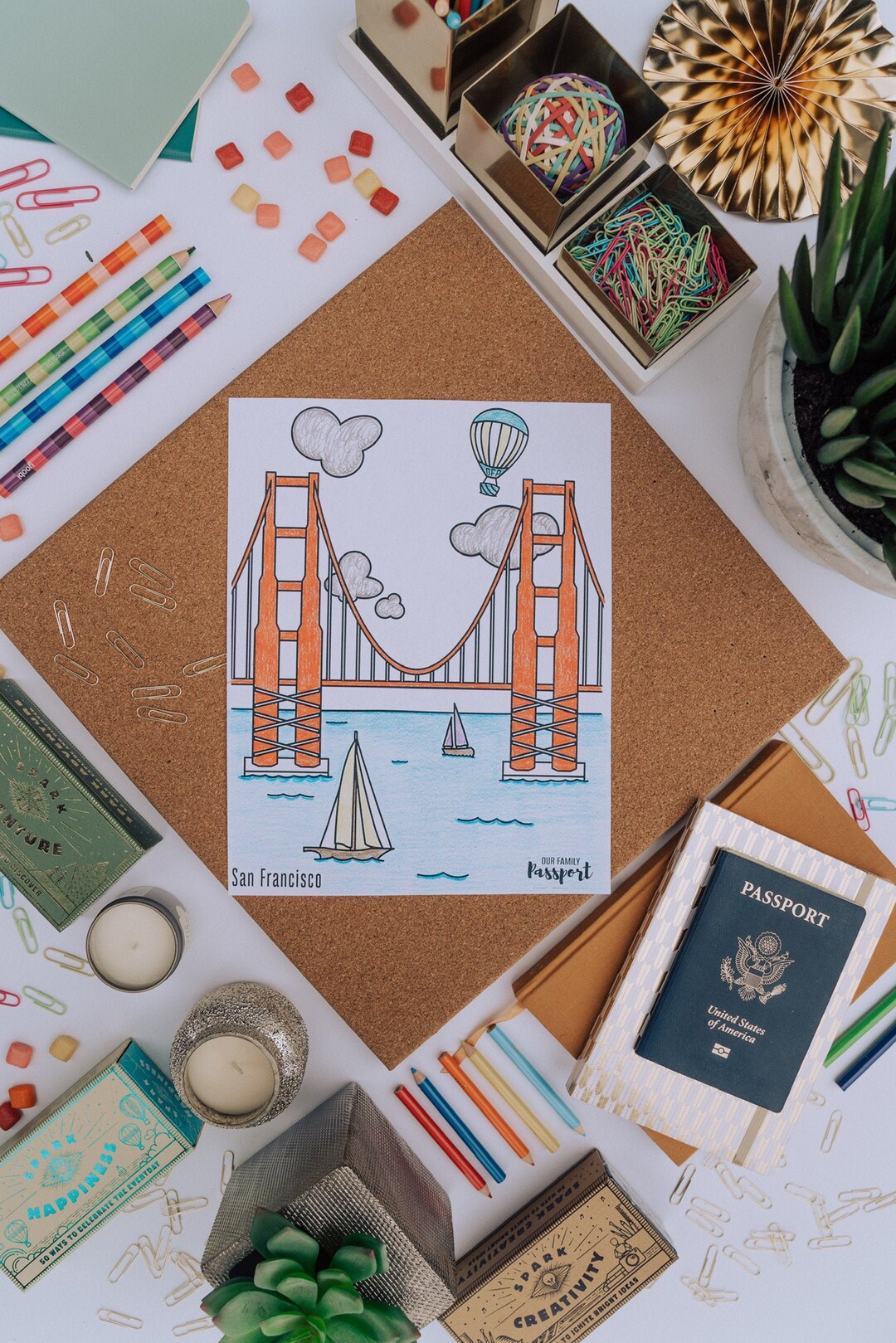 San Francisco Golden Gate Bridge Coloring Page - Etsy