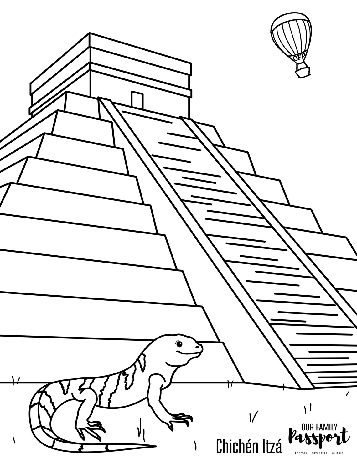 Chichén Itzá Mexico Coloring Page - Etsy Canada