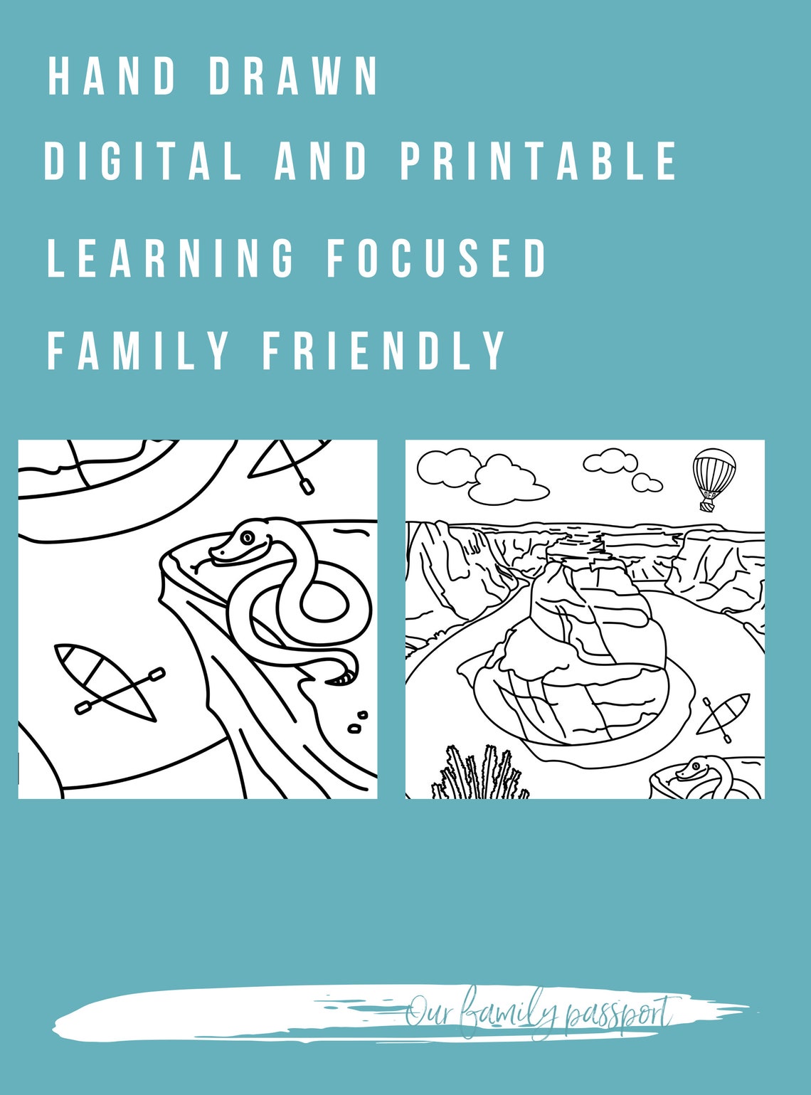 Horseshoe Bend Geography Coloring Page | Printable & Digital - Etsy