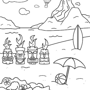 Maui Hawaii Volcano Coloring Page - Etsy