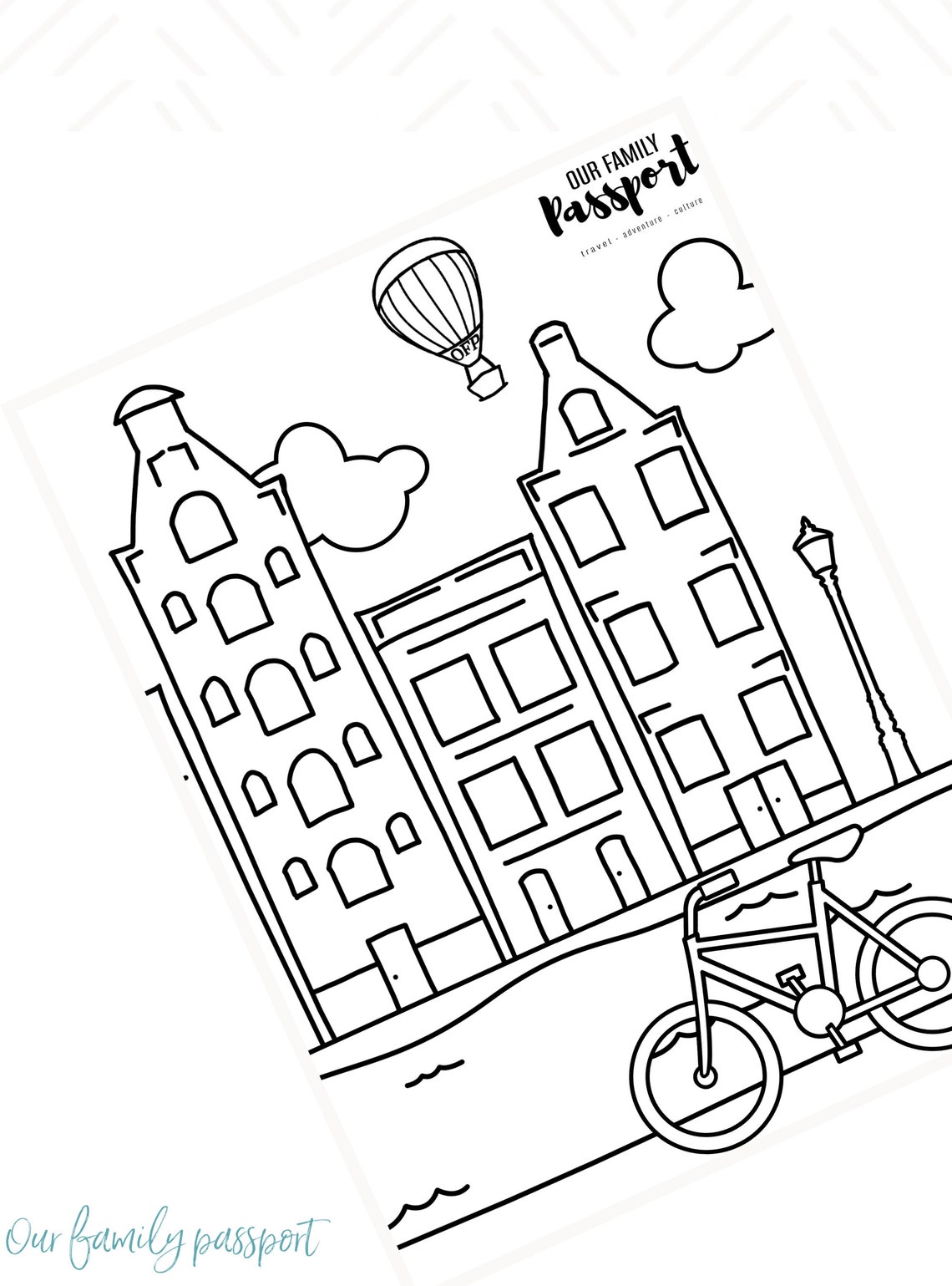 Amsterdam Coloring Activity Learning Page Printable and - Etsy