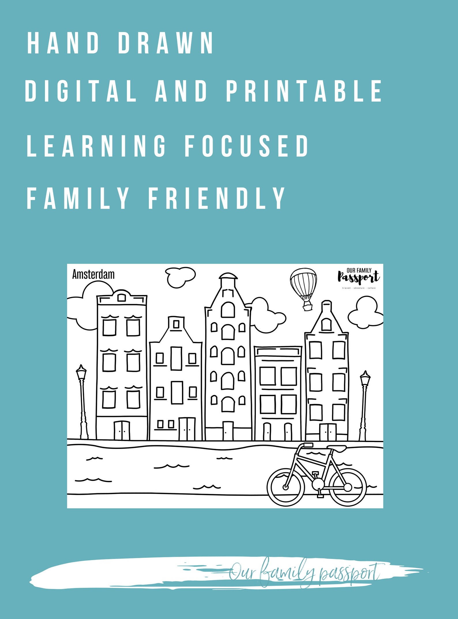 Amsterdam Coloring Activity Learning Page Printable and Digital - Etsy