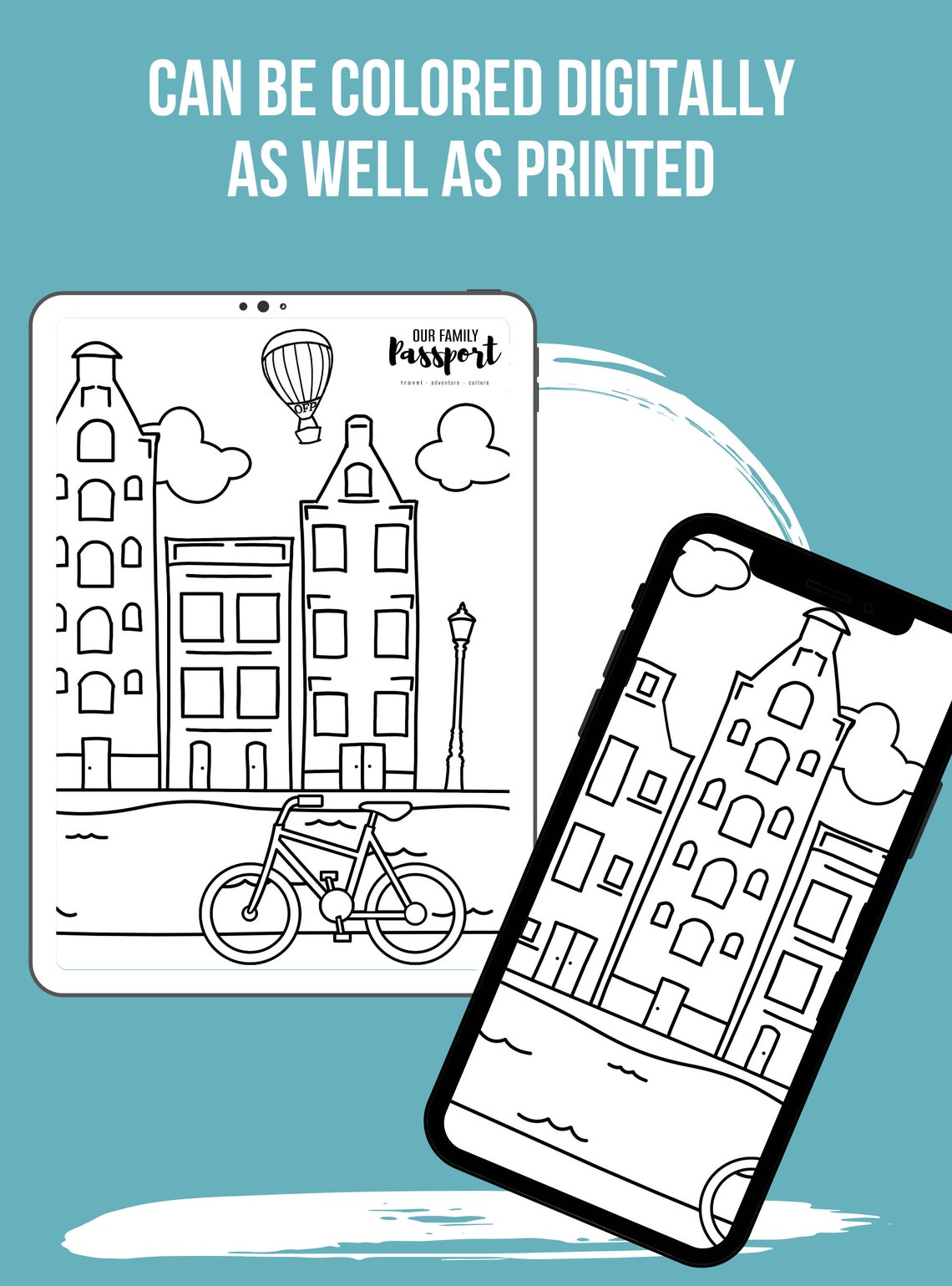Amsterdam Coloring Activity Learning Page Printable and Digital - Etsy