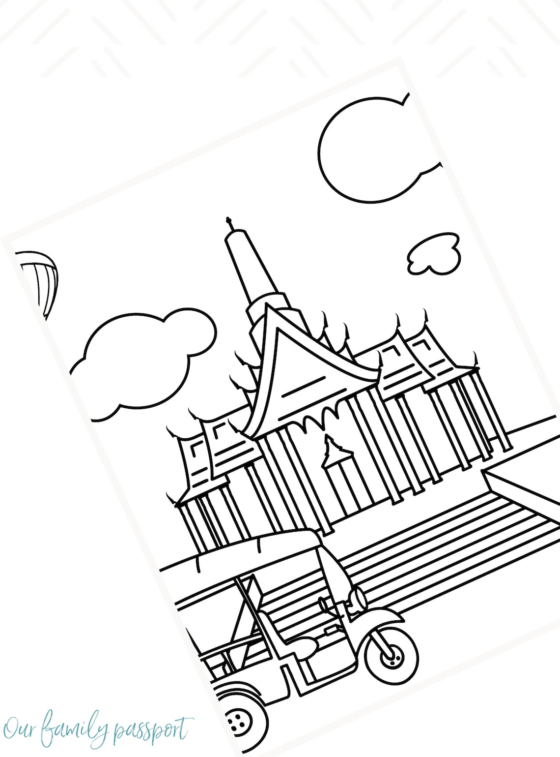 Bangkok Thailand Digital & Printable Travel Coloring Page - Etsy