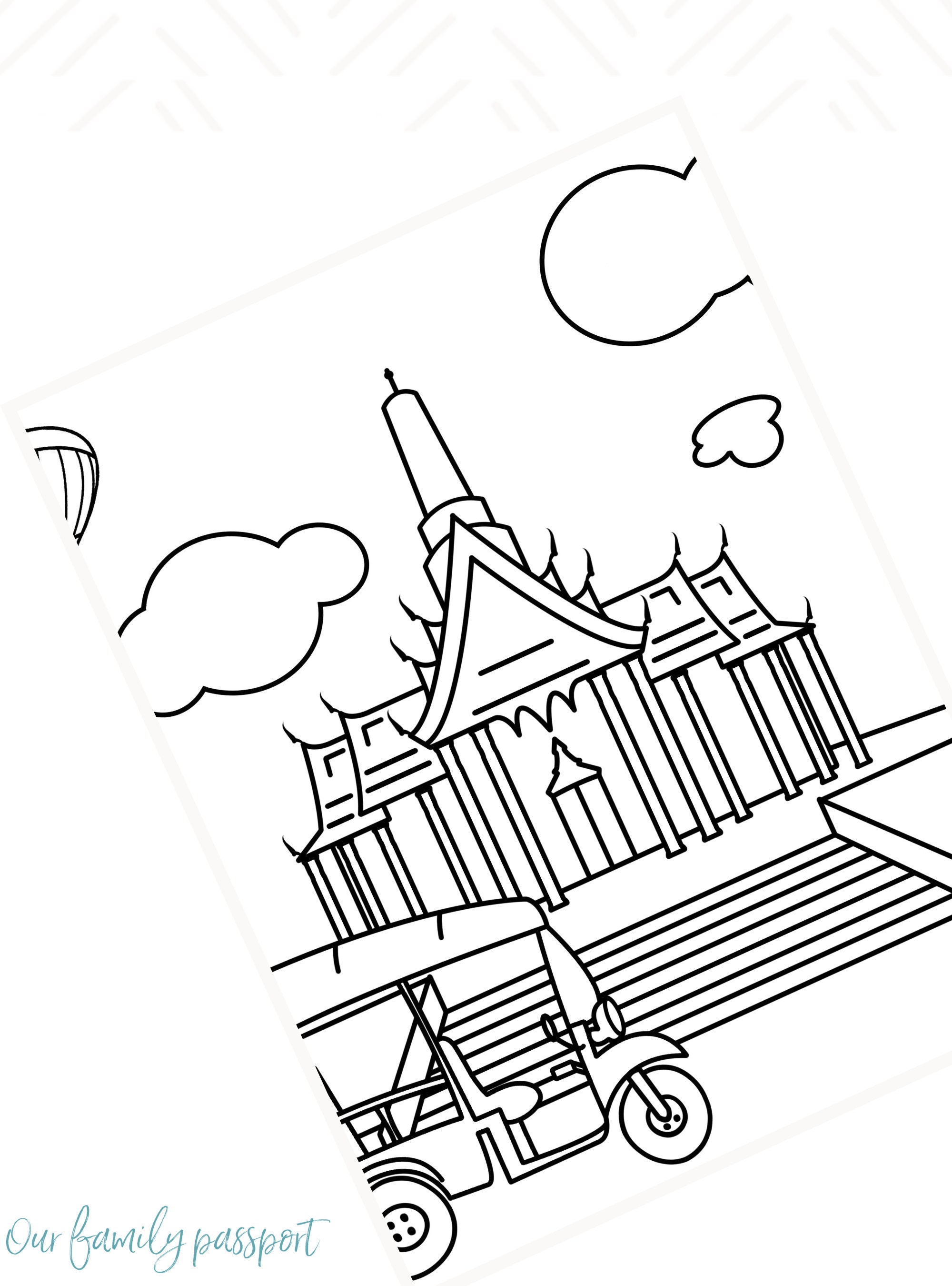 Bangkok Thailand Digital & Printable Travel Coloring Page - Etsy