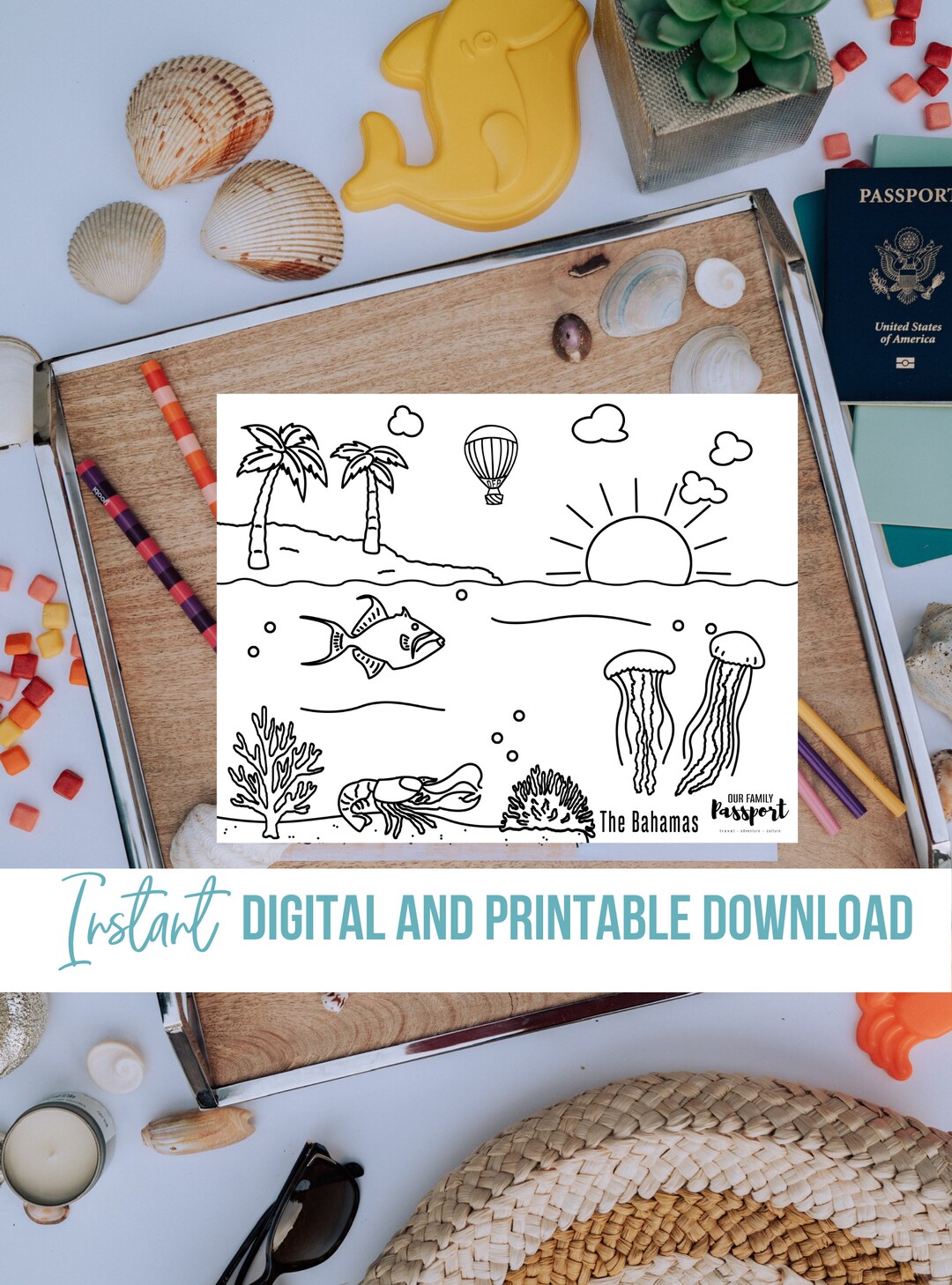 Bahamas Digital & Printable at Home Coloring Page - Etsy