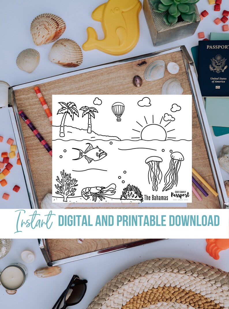 Bahamas Digital & Printable at Home Coloring Page - Etsy