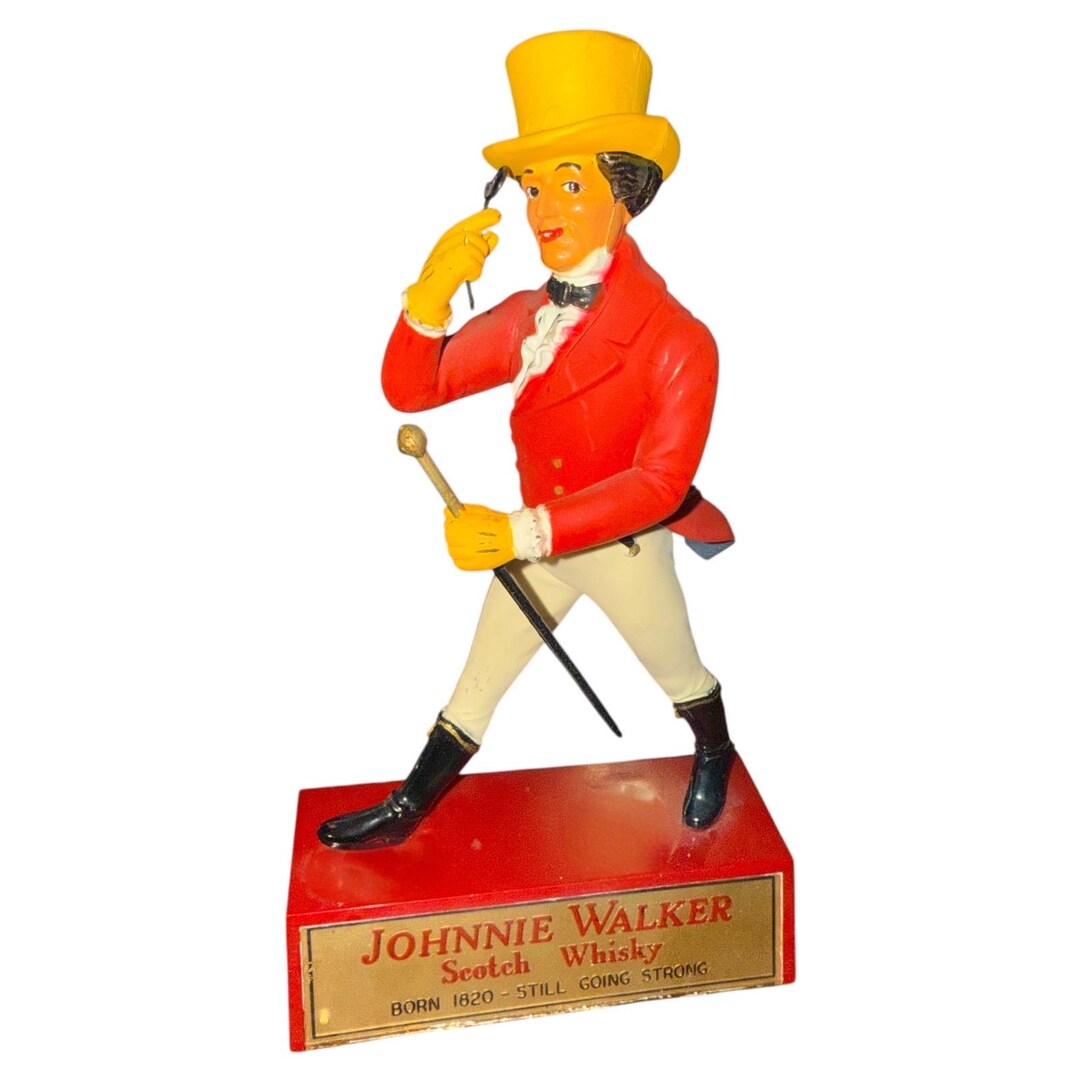 Vintage Johnnie Walker Statue Display Whiskey Scotch 8.5" Plastic ...