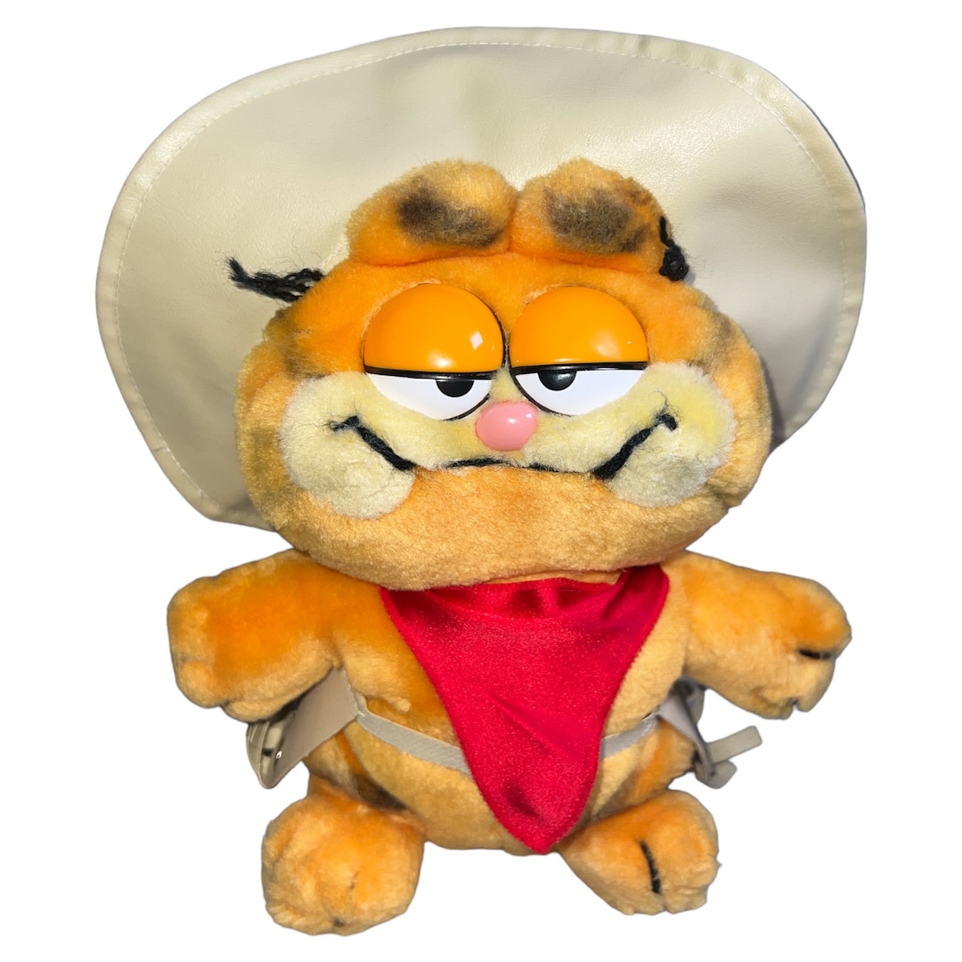 Vtg GARFIELD Cowboy Plush Move Over Duke Dakin 1978 1981 John Wayne Hat ...