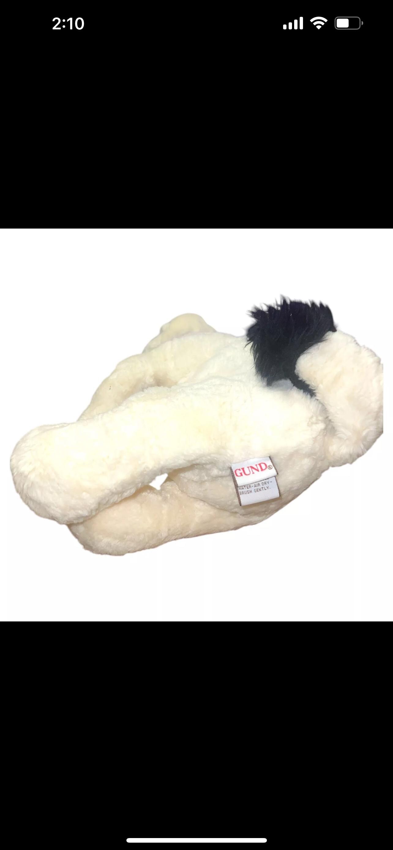 Gund MILKSHAKE Cow Plush Cream Black Collar Pink Ears Stuffed Animal ...