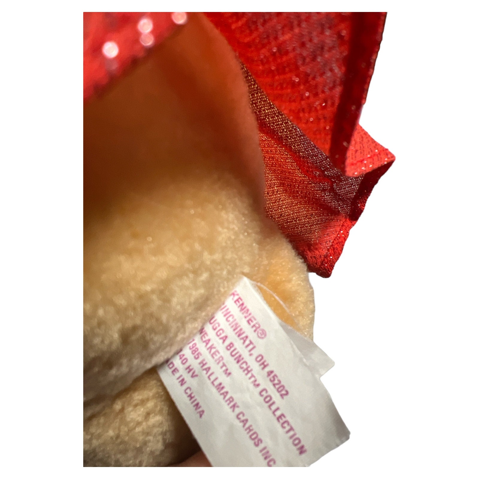 1984 Hallmark Kenner Hugga Bunch Tweaker Baby Doll Red Dress Plush Bow ...