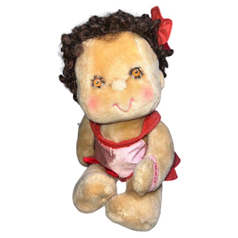 1984 Hallmark Kenner Hugga Bunch Tweaker Baby Doll Red Dress Plush Bow ...