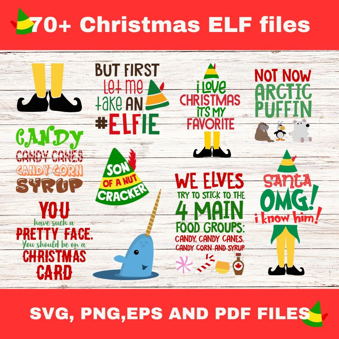 70 Christmas Elf Cut Files, Elf Svg Files, Elf Png Files, Svg Digital ...