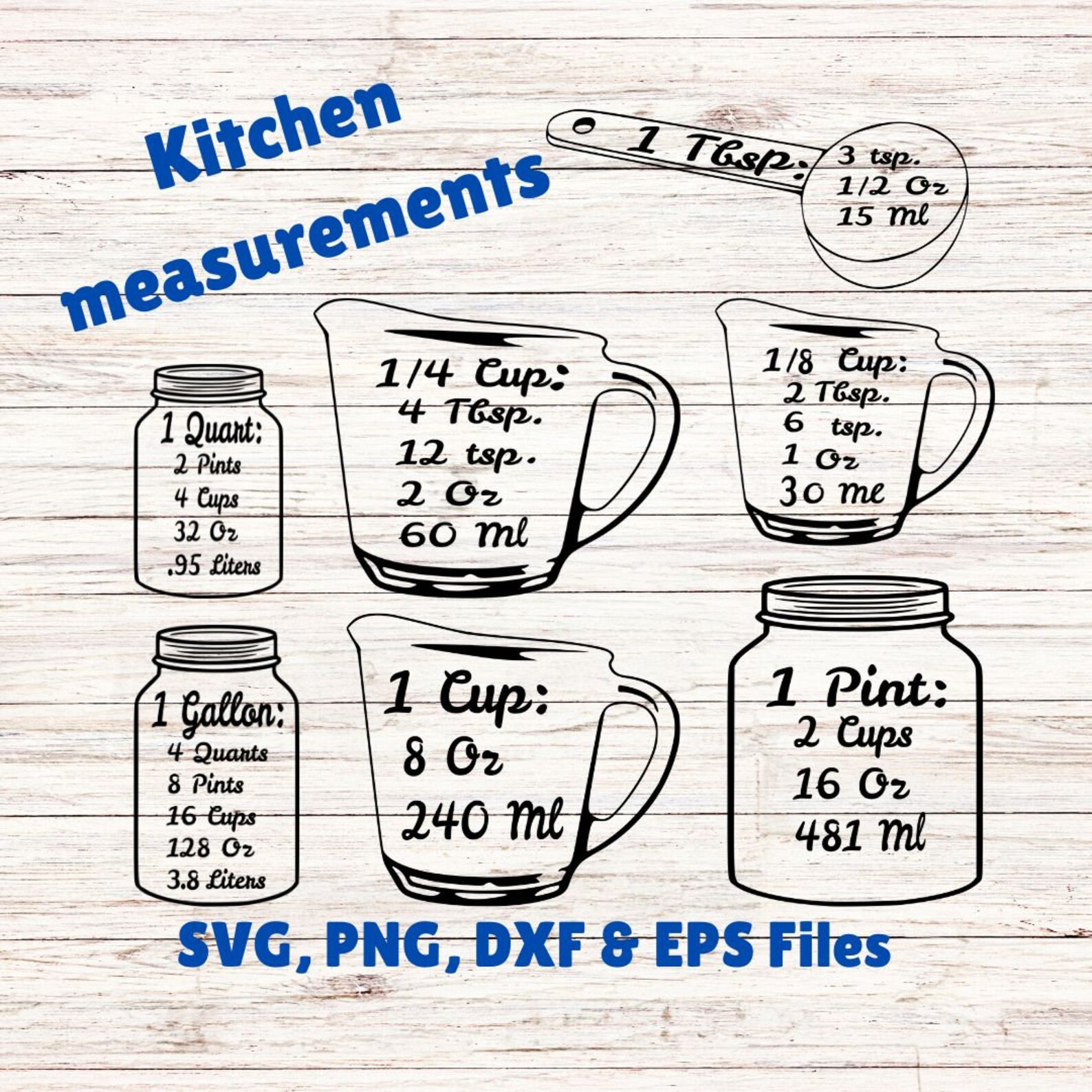 Kitchen Measurements Svg, Kitchen Svg File, Svg Files, Png Files ...
