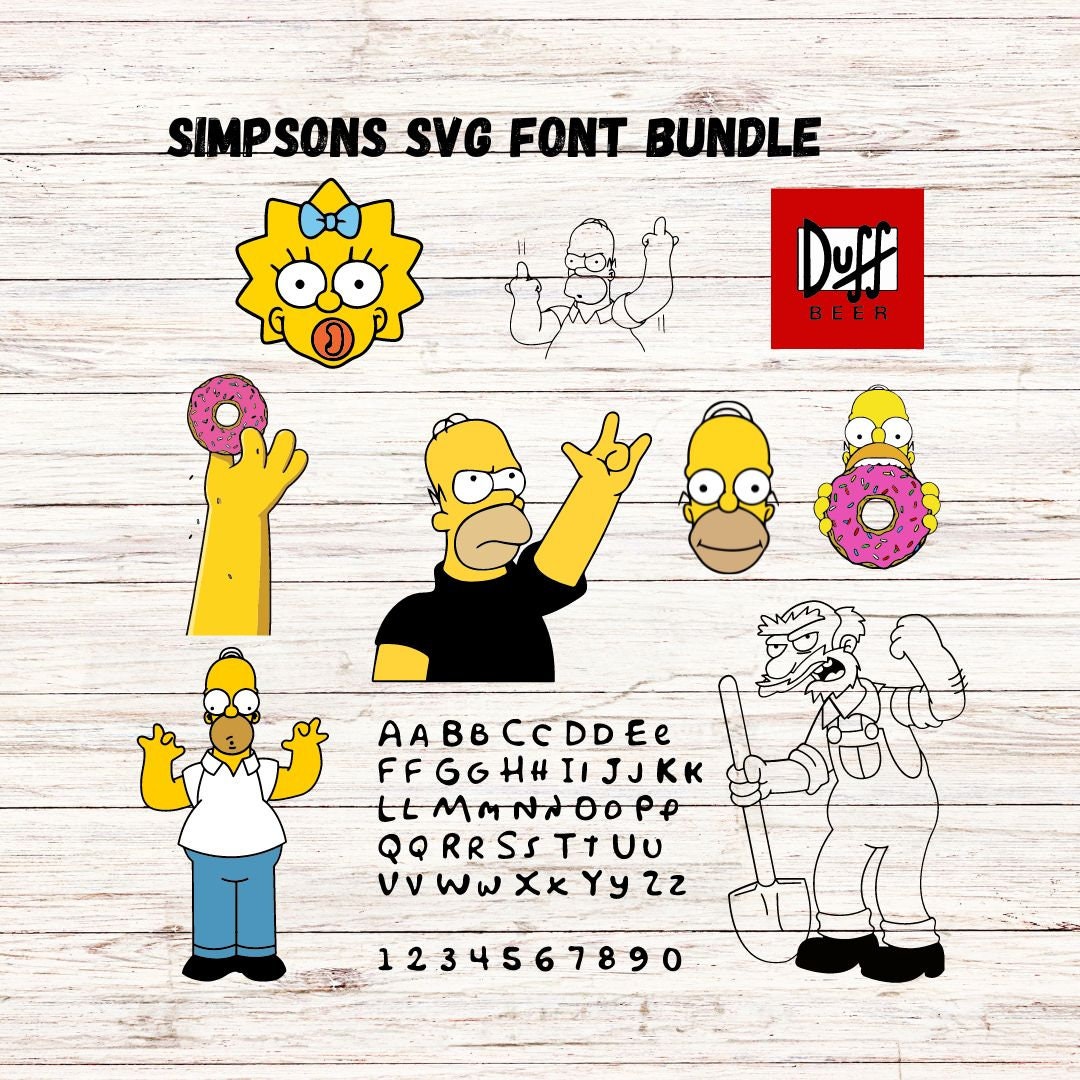 Simpsons Svg/png Font Bundle, Crafting - Etsy