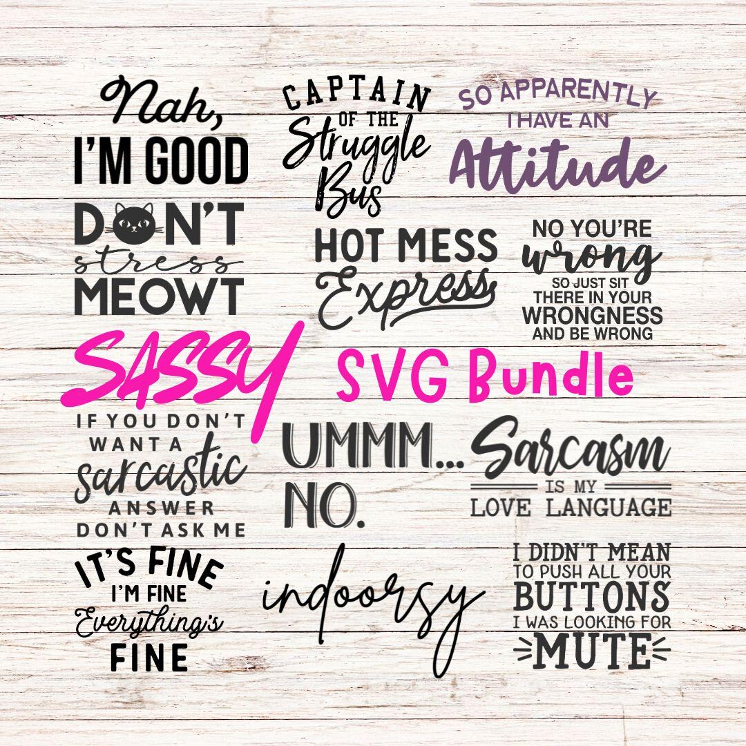 Sassy SVG/PNG Digital File Bundle for Cutting Machines, Cricut ...