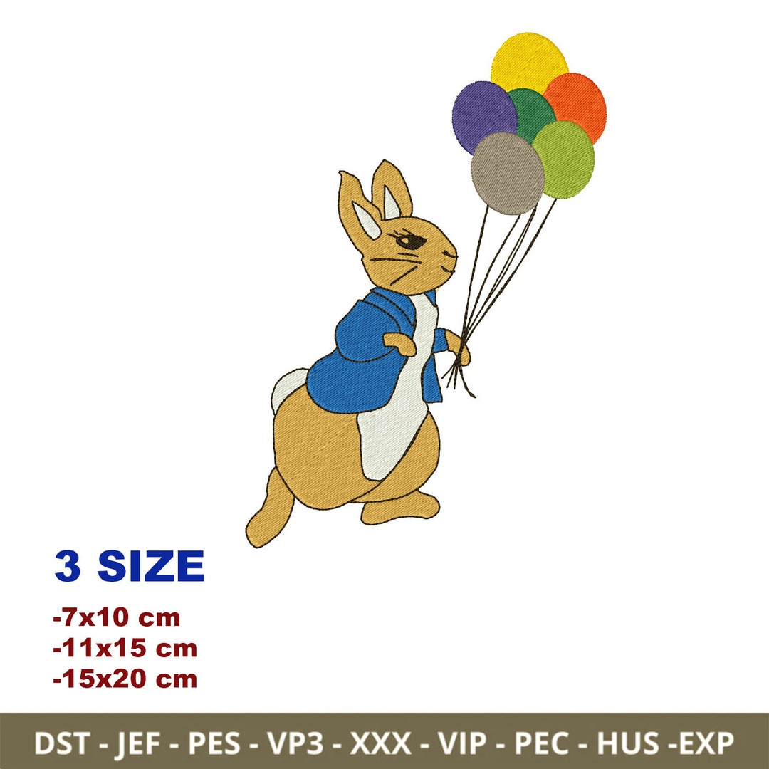 Balloon Peter Rabbit Embroidery Design - Etsy