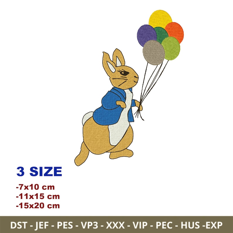 Balloon Peter Rabbit Embroidery Design - Etsy