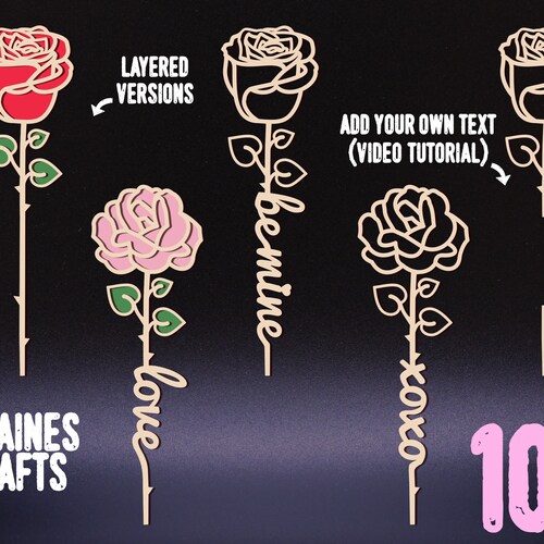 Mother's Day SVG Laser Cut File Glowforge Layered Rose - Etsy Canada