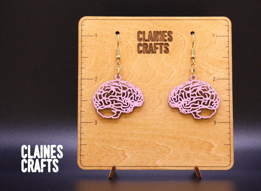 Brain Earrings SVG | Brain Earring Laser Cut File | Anatomical Brain ...