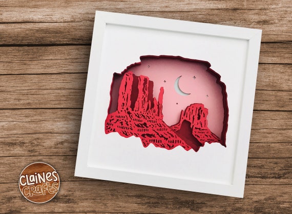 Monument Valley Shadow Box SVG Cricut & Silhouette Svg - Etsy