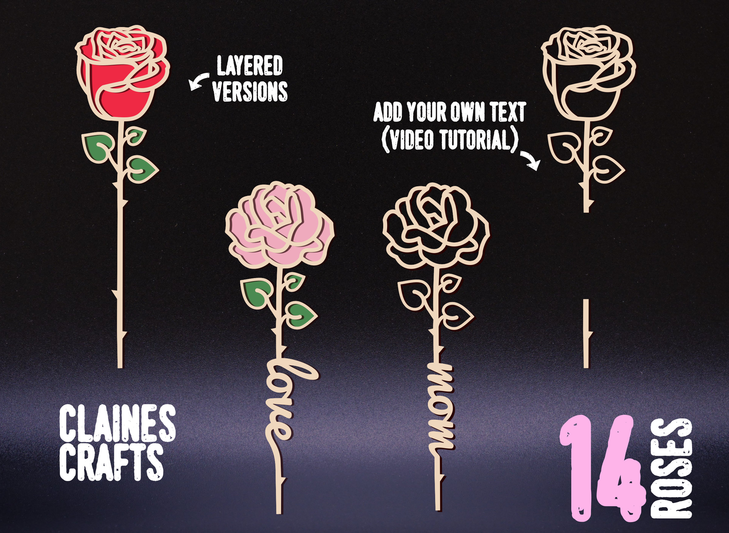 Mother's Day SVG Laser Cut File Glowforge Layered Rose - Etsy Canada