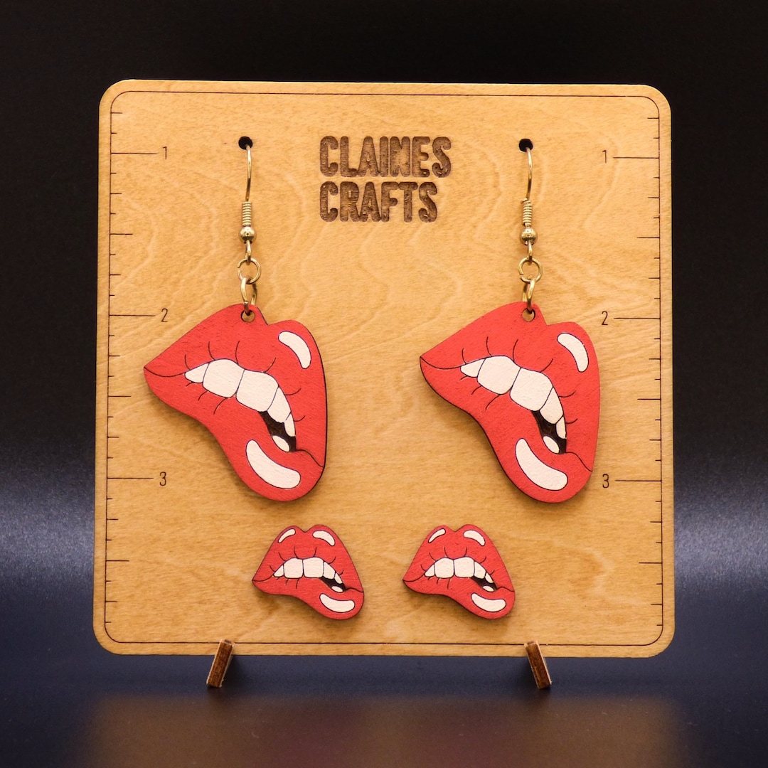 Hot Lips Earring SVG Cut File | Valentine's Day Earrings Laser File ...
