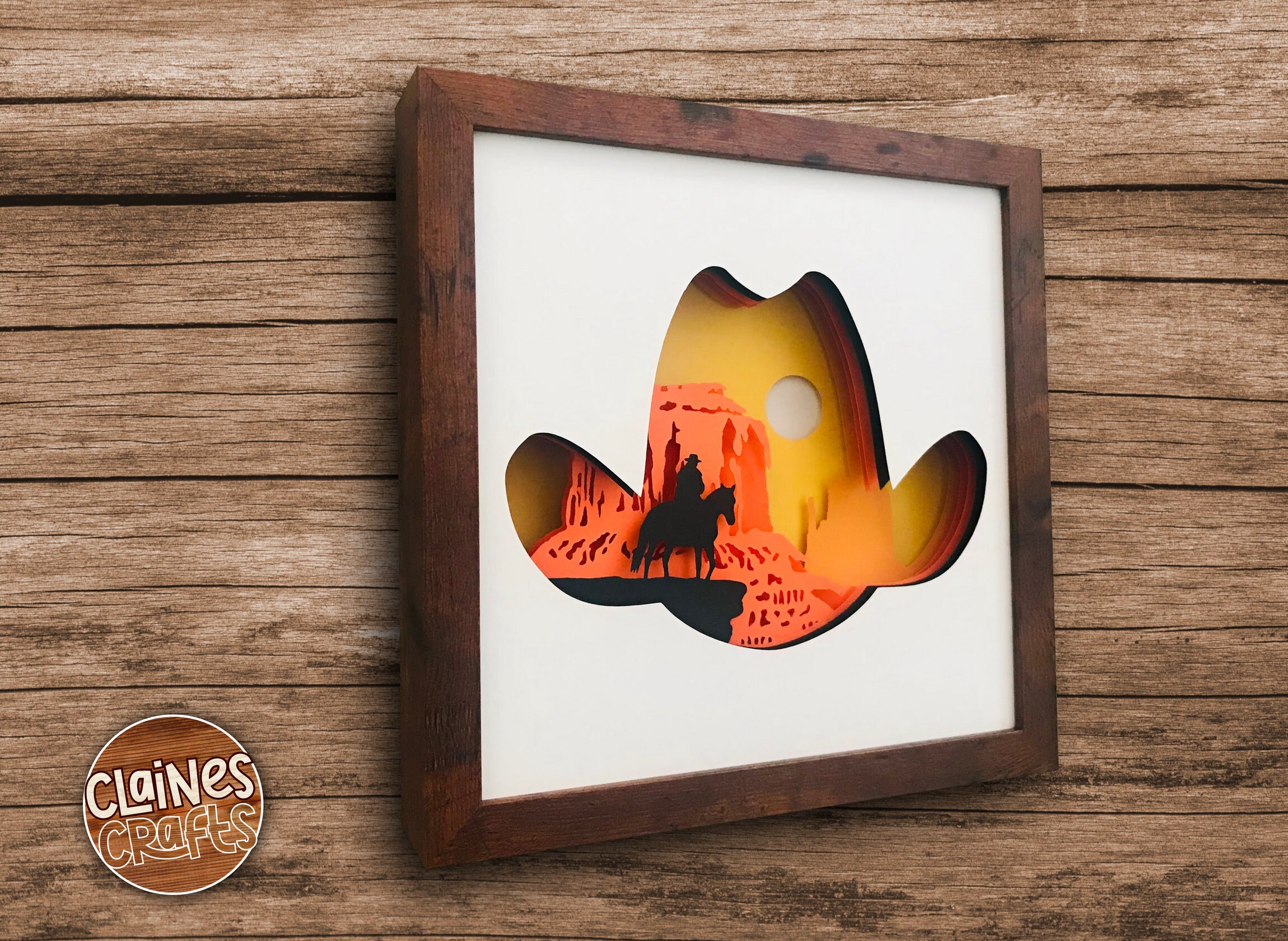 Cowboy Shadow Box SVG Cricut & Silhouette Wild West 3D | Etsy Australia