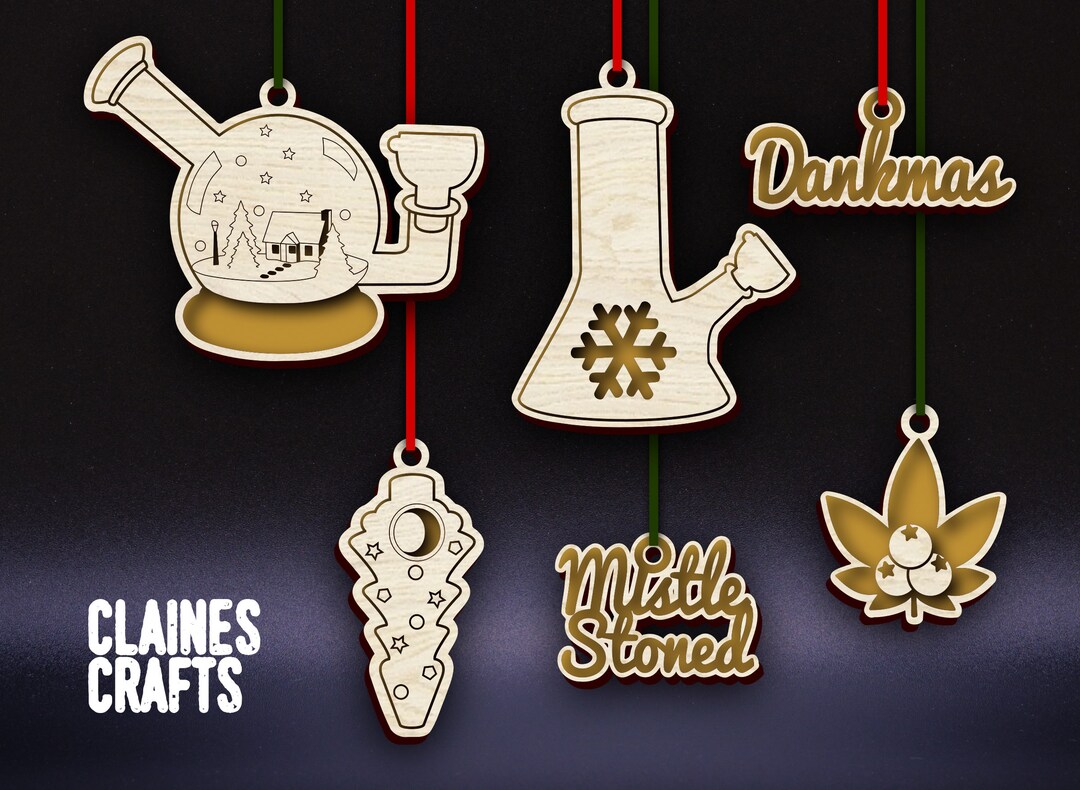 Weed Christmas Ornament SVG | Marijuana Ornament Laser File | Glowforge ...
