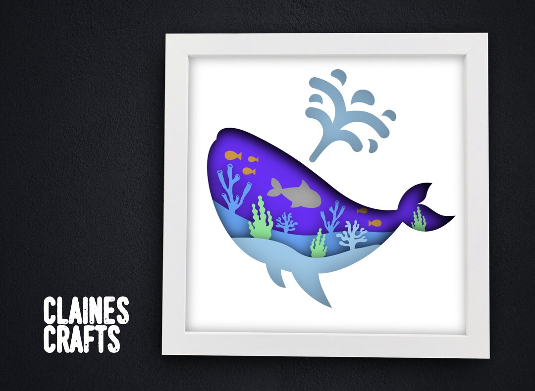 Aquatic Shadow Box SVG | 3D Layered Under the Sea Ocean Floor Fish ...