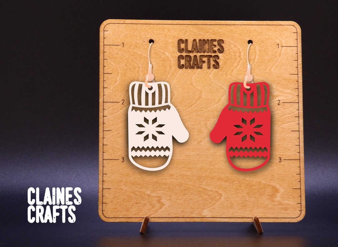 Mitten Earrings SVG | Christmas Earrings Laser File | Dangle Earrings ...