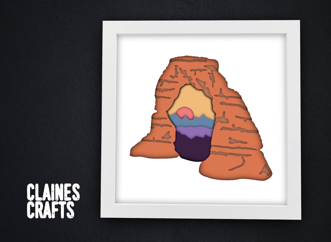 Delicate Arch Shadow Box SVG | 3D Layered Utah National Park Paper Cut ...