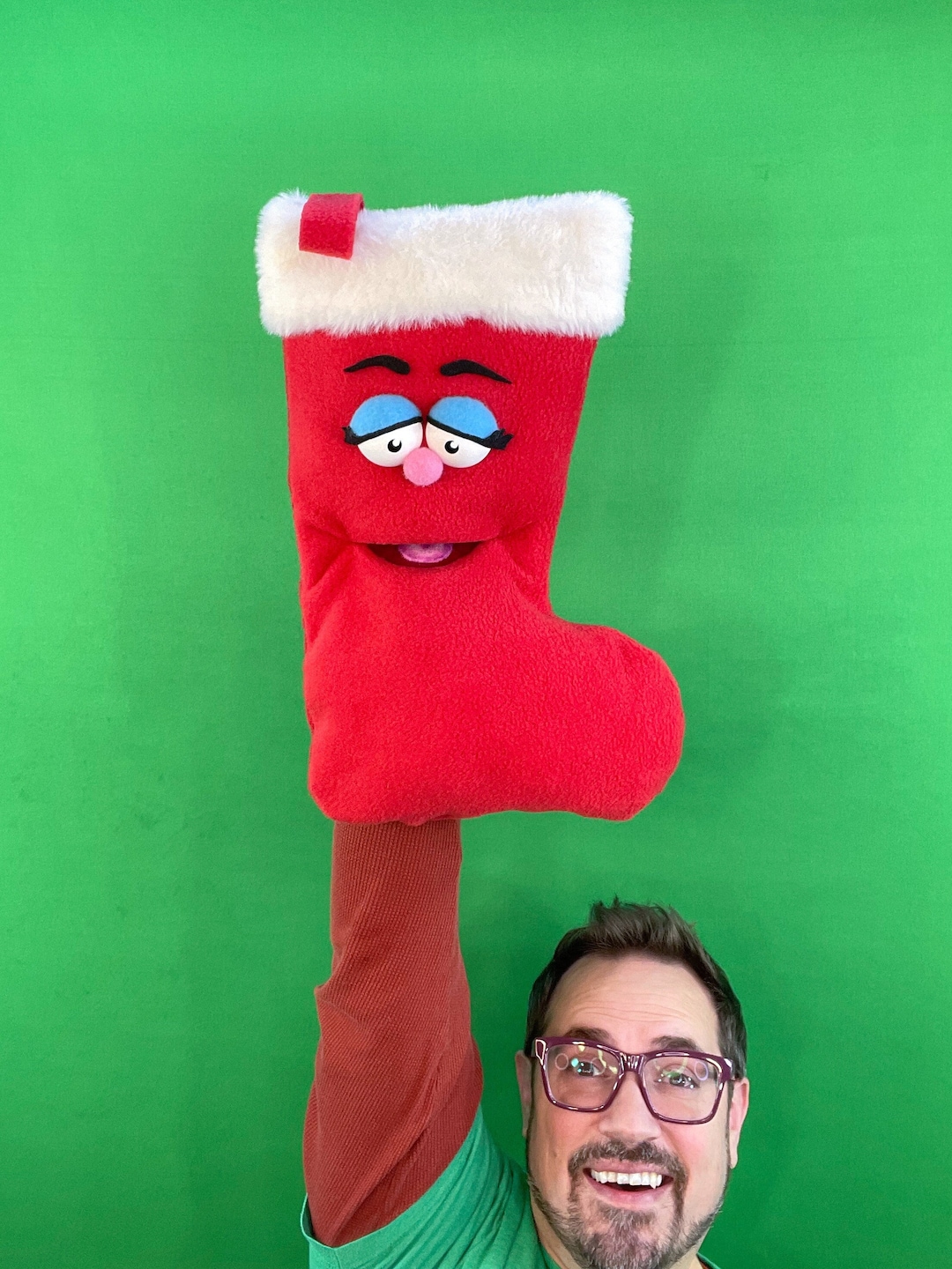 Professional Hand Puppet Christmas Stocking Talkin' Stockin' Sweet Eyes ...