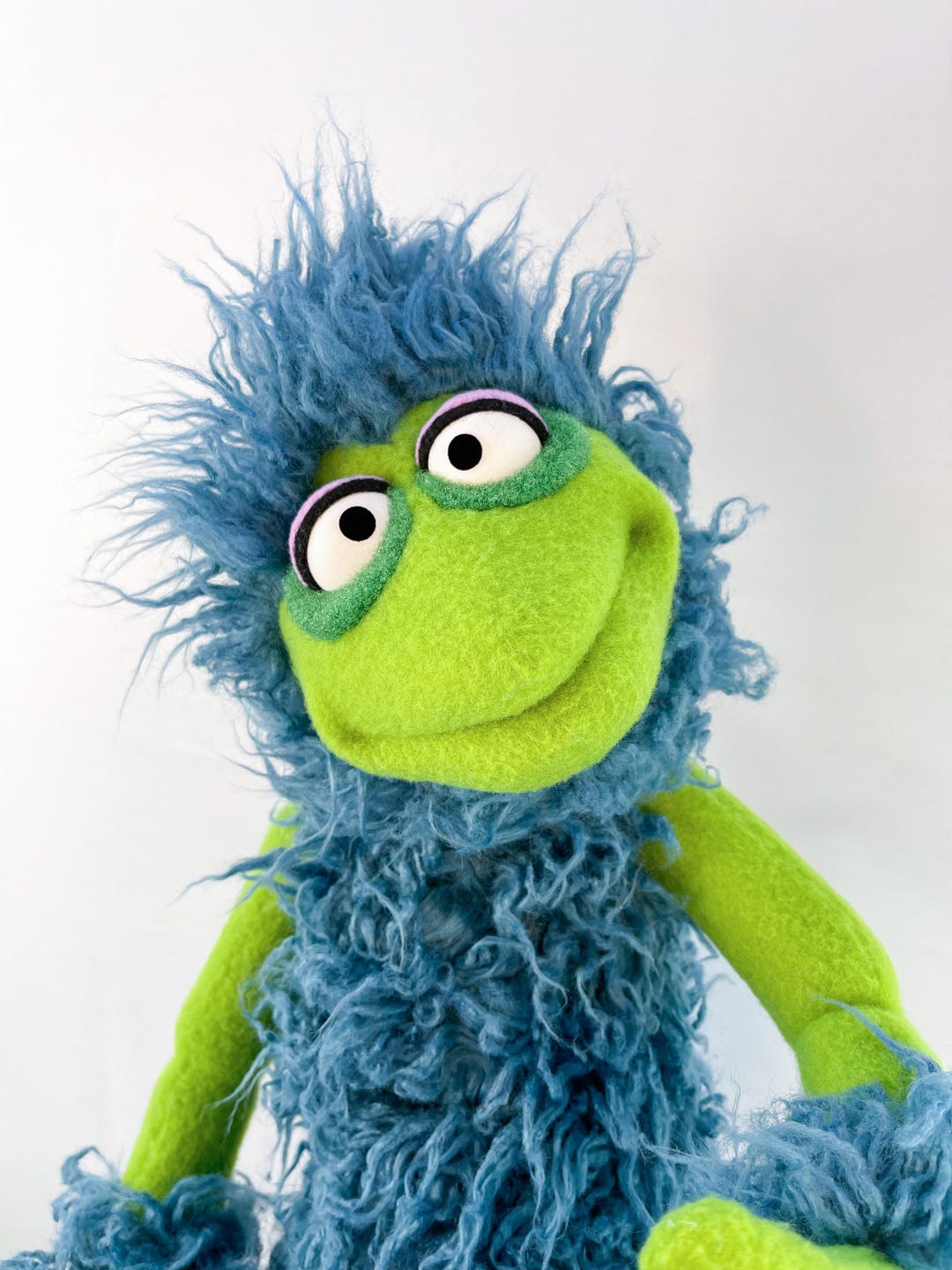 Professional Hand Puppet - Muppet Style Adorable Green & Blue Furry ...