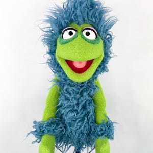 Professional Hand Puppet - Muppet Style Adorable Green & Blue Furry ...